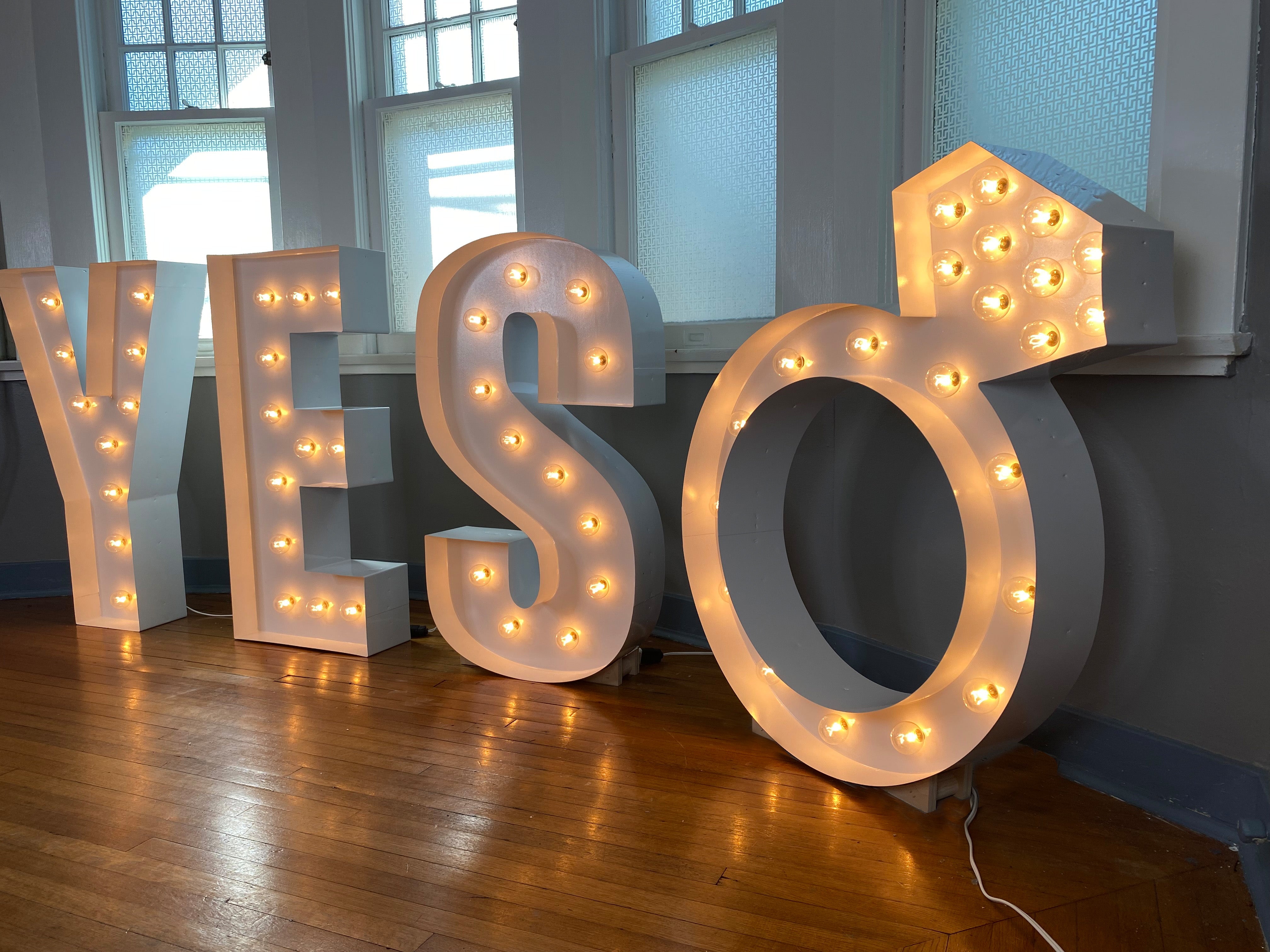 Large Marquee Letters 4ft 5ft tall for Weddings | Large Marquee Ring ...